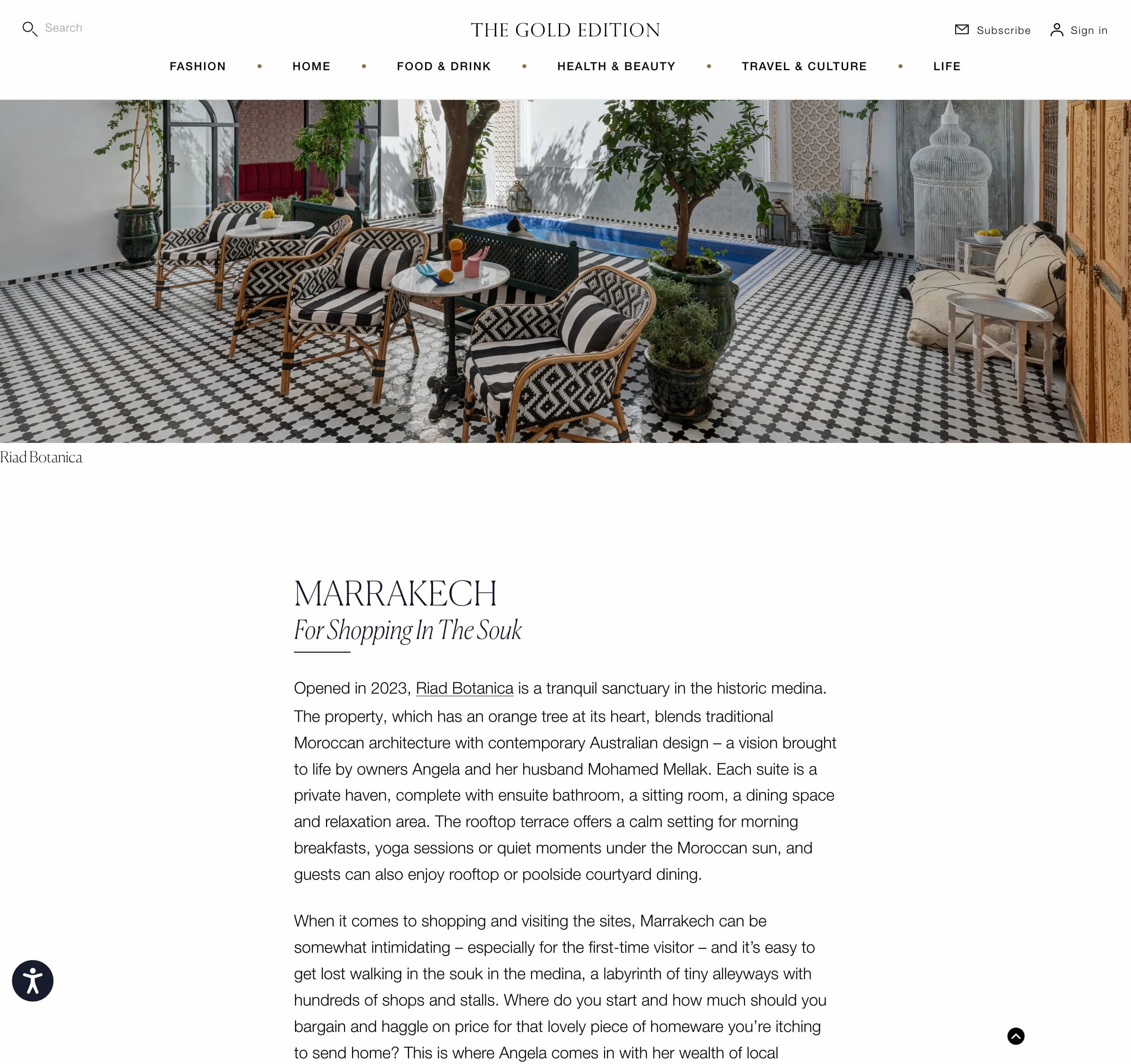 SheerLuxe - Gold Edition - Riad Botanica